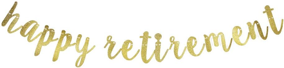 Amazon.com: Happy Retirement Banner, Retirement Party Decorations Gold ...