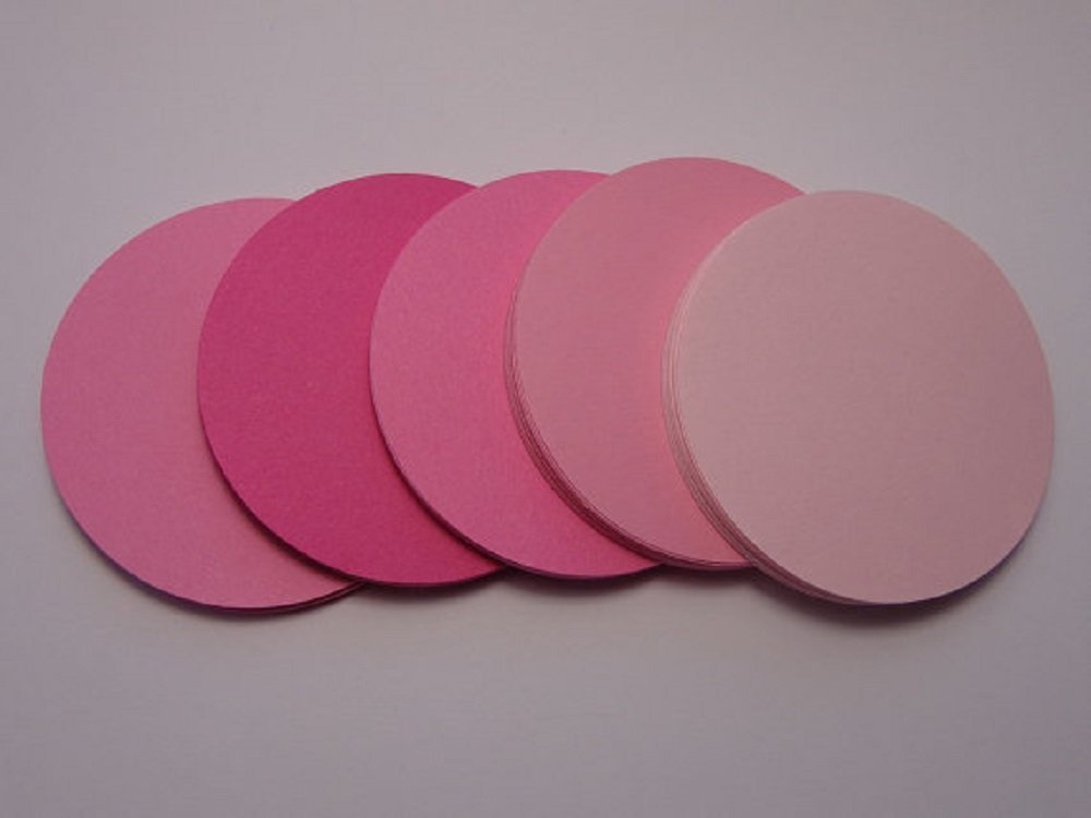 Amazon.com: Mixed Pink 2 Inch Paper Circle Tags - Large Confetti ...
