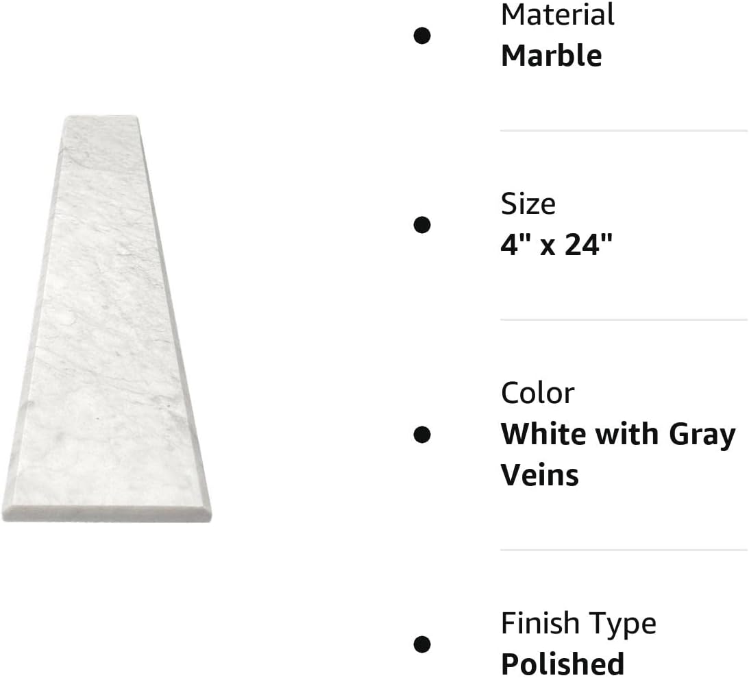 Polished Carrara Marble Doorway Transition Threshold - 4 x 24 in Macao ...
