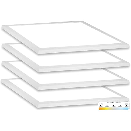 NUWATT 1x1 FT 12" Square LED Surface Mount Panel (18W) W/ Built in ...