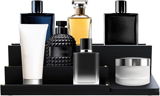 Amazon.com: Cologne Organizer for Men - 3-Tier Solid Wood Cologne Stand ...