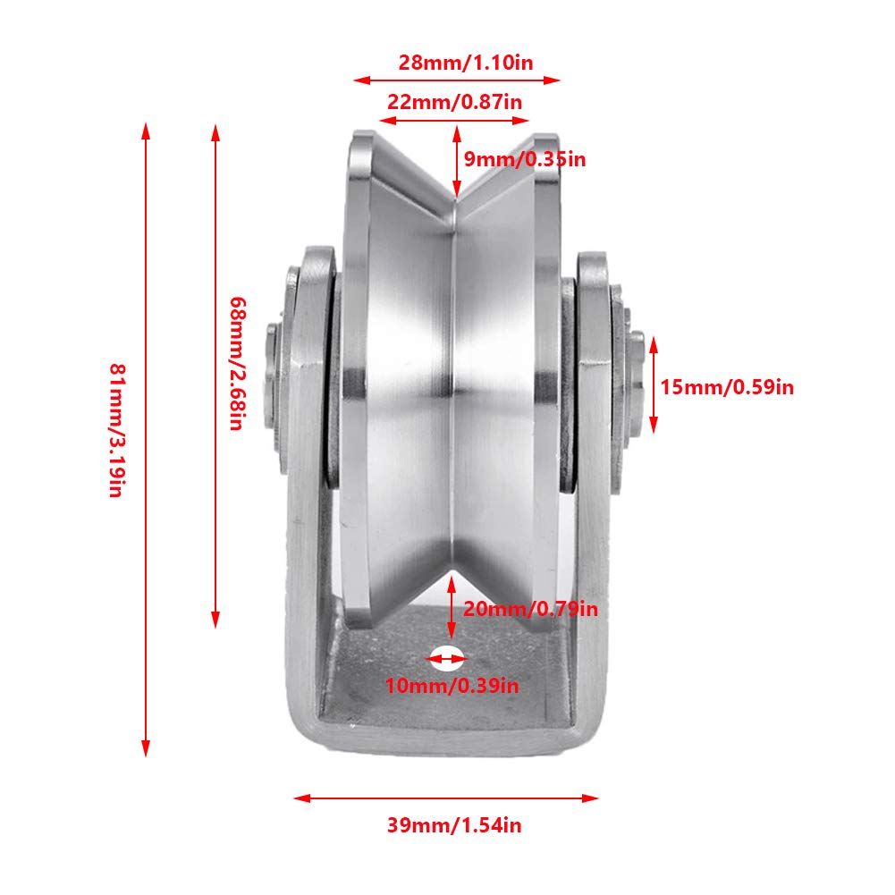 Gate Wheel 3in Stainless Steel Sliding S U Groove Track Roller Gate Wheels Gate Wheel 3in Stainless Steel Sliding S U Groove Track Roller Gate Wheels