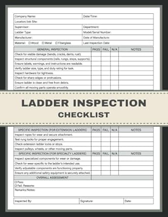 Ladder Inspection Checklist: Ladder Safety Pre-Use Inspection Report ...