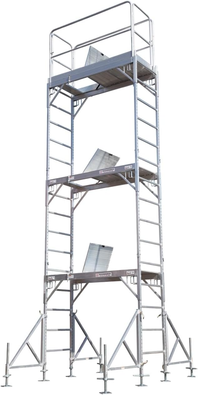 CBM Scaffold Aluminum Scaffold Rolling Tower 17' w/Guard Rails and ...