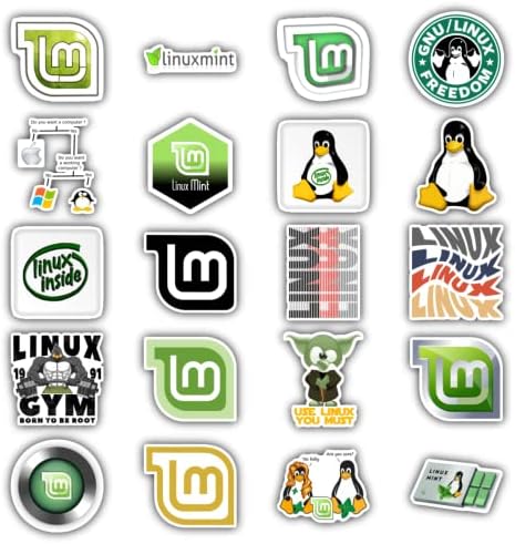 Amazon.com: 20 Pcs Stickers Packs Linux Decal Mint Aesthetic Vinyl ...