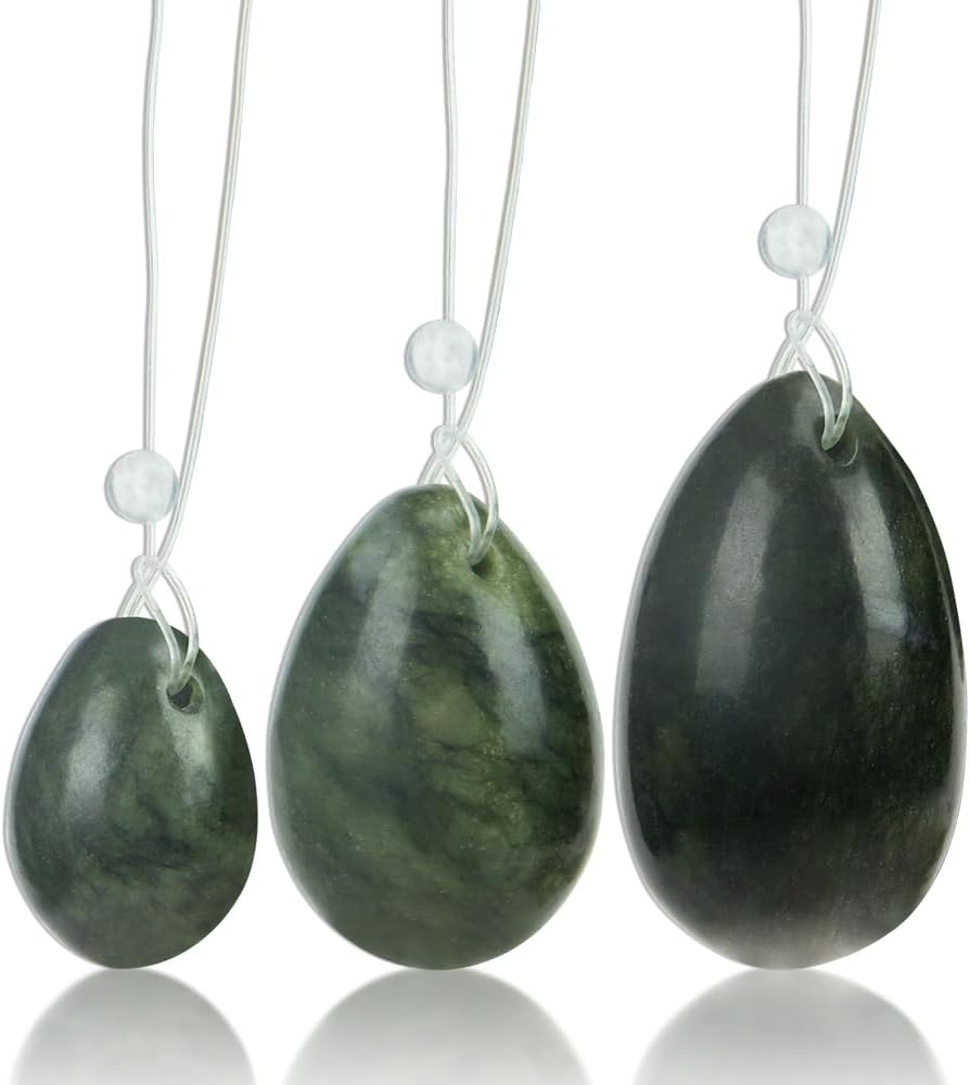Amazon.com: ZORZA 3Pcs Eggs Massage Stone Jade Massage Natural Stone ...