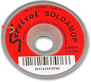 Servisol Soldamop Red, 0.8MM X 1.5M : Amazon.co.uk: DIY & Tools