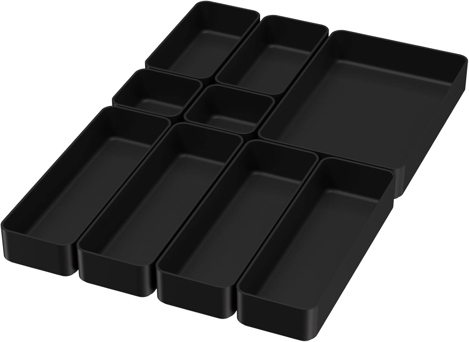 Amazon.com: 9 Pcs Stackable Drawer Organizer Trays Set, Multifunctional ...