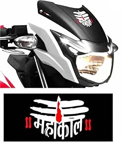 ARWY® Mahakal Bike Sticker for Bike Front of Head Sticker Colour White ...