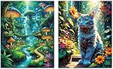 Amazon.com: Cat Paint By Numbers Kit For Adults Canvas Cats Sunflower ...