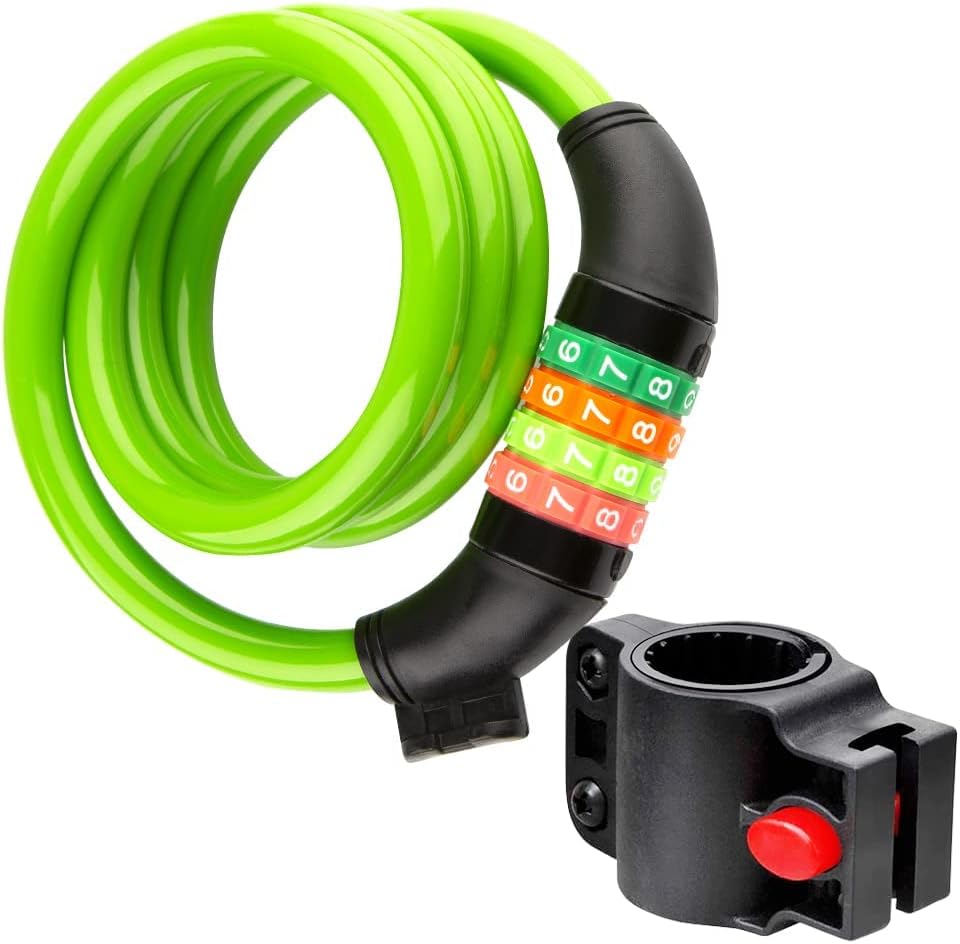 Amazon.com: Bike Lock, 4 Feet Combination Bicycle Lock Cable High ...