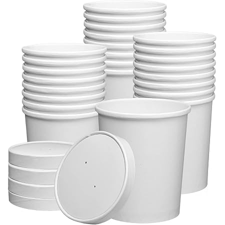 Amazon.com: 32 oz. Paper Food Containers With Vented Lids, To Go Hot ...