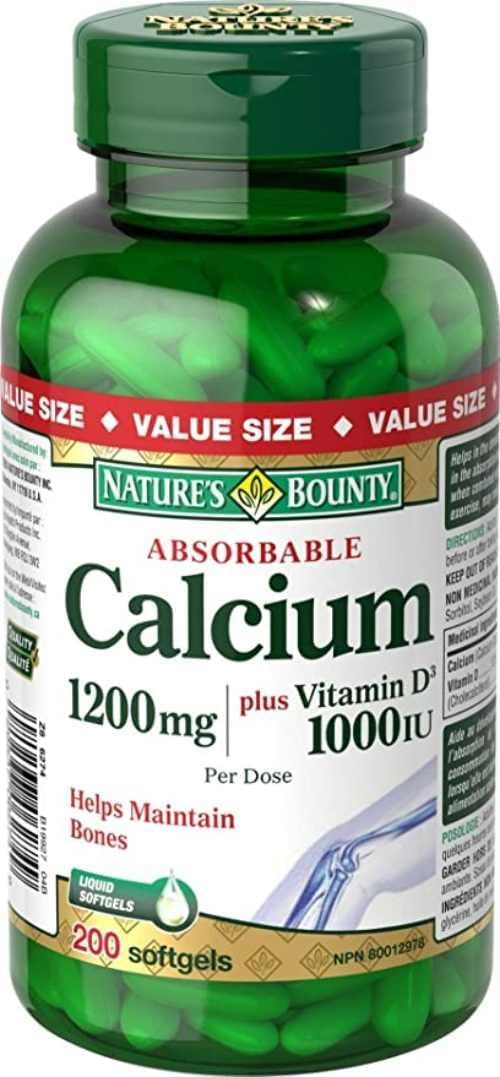 Nature's Bounty Calcium Pills plus Vitamin D3 Supplement, Helps ...