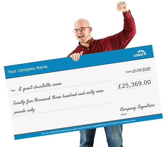 Large Printed Cheque | Presentation Cheque | Publicity Charity Donation ...
