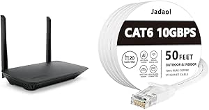 Amazon.com: Linksys WiFi 5 Router, Cat 6 Ethernet Cable & Clips | 1 ...
