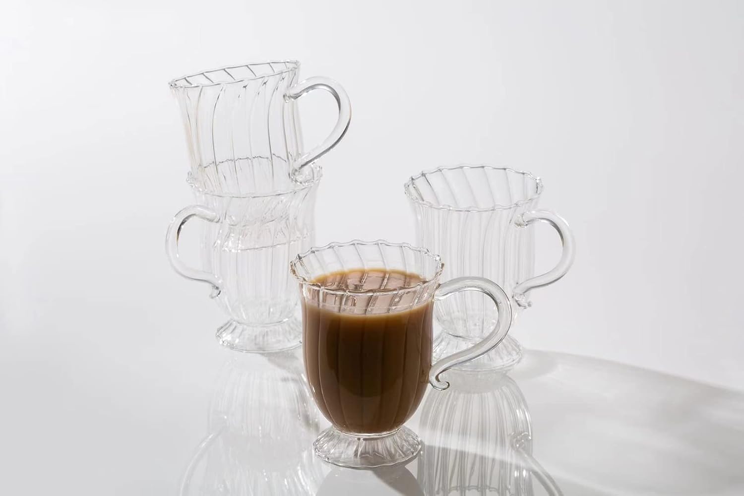 Amazon.com: Pruthy Vintage Coffee Mugs, Heat Resistant Glass Coffee ...