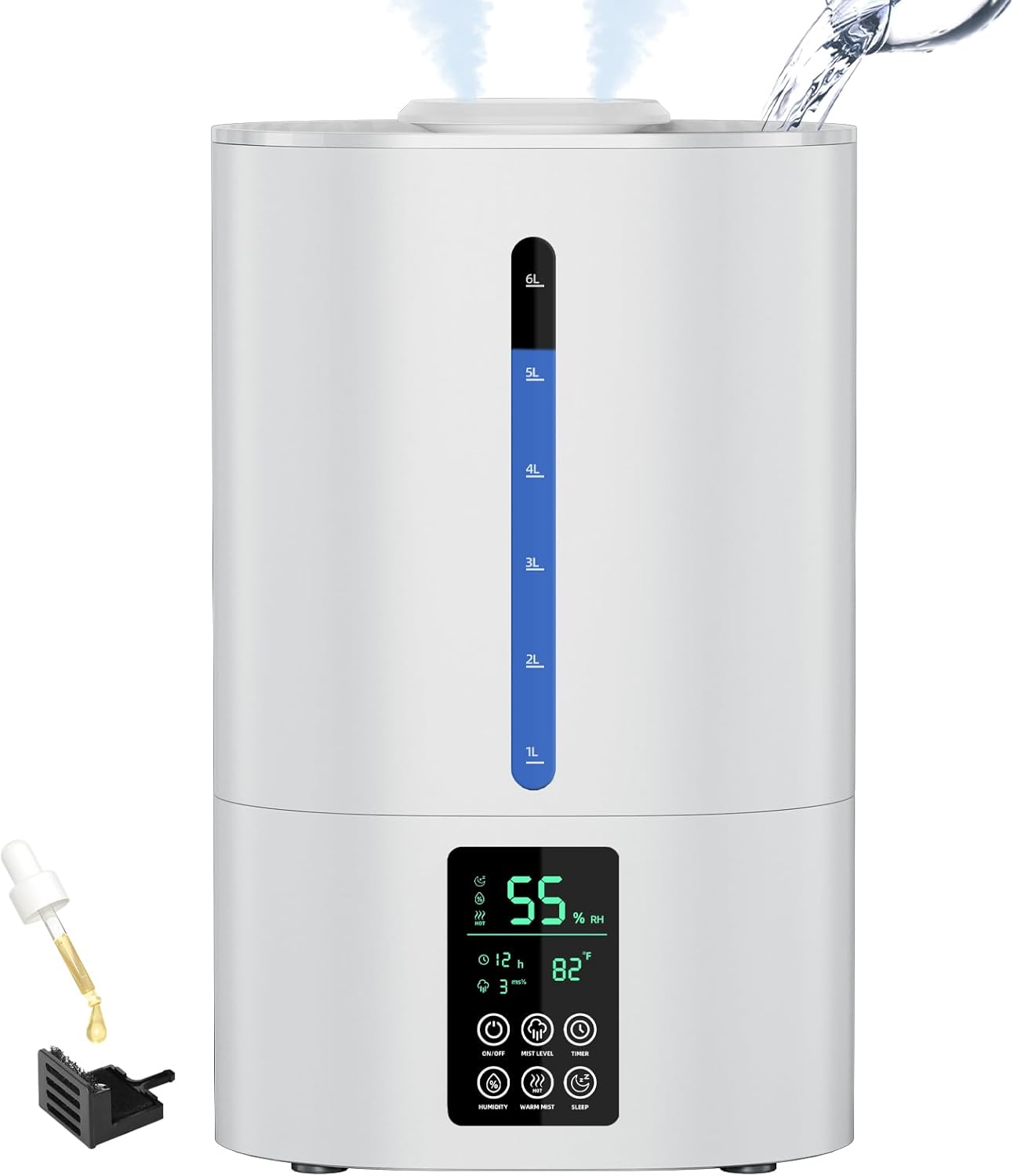 Amazon.com: 6L Humidifiers for Bedroom Large Room Home, Cool and Warm ...