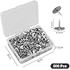 500pcs Silver Drawing Pins, 9.5mm Round Push Pins - Iron Thumb Tacks ...
