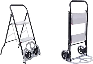 Amazon.co.jp: Stepladder Folding Dual Use Cart Ladder Folding Cargo ...