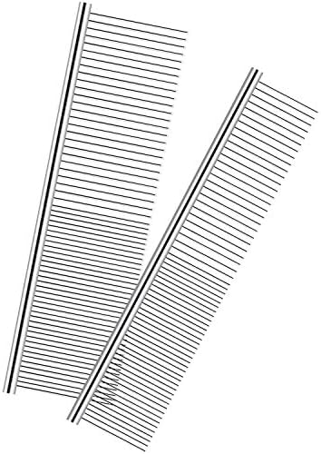 JamHooDirect Metal Pet Grooming Comb, 2 Size Stainless Steel Row Teeth ...