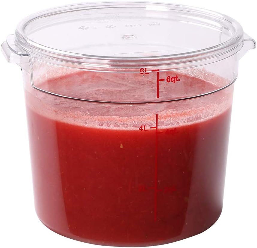 Amazon.com: Met Lux 6 Quart Food Storage Container, 1 Round Commercial ...