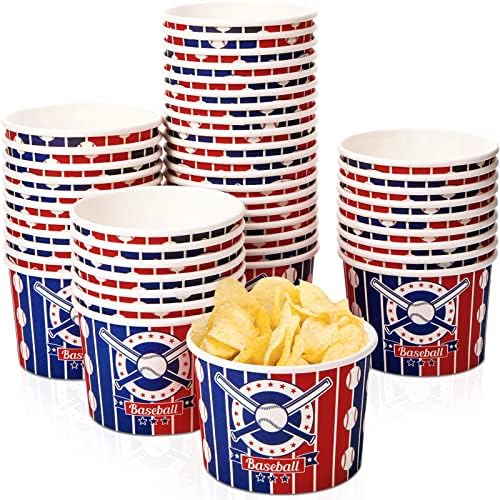 Amazon.com: Baseball Paper Bowls with Baseball Cards, Ice Cream Bowls ...