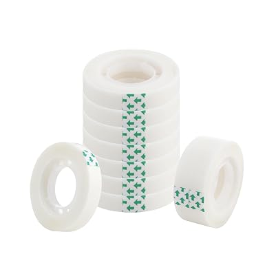 10 Small Clear Magic Tape 18mm x 30m General Purpose Sticky Sellotape ...