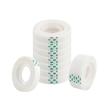 10 Small Clear Magic Tape 18mm x 30m General Purpose Sticky Sellotape ...