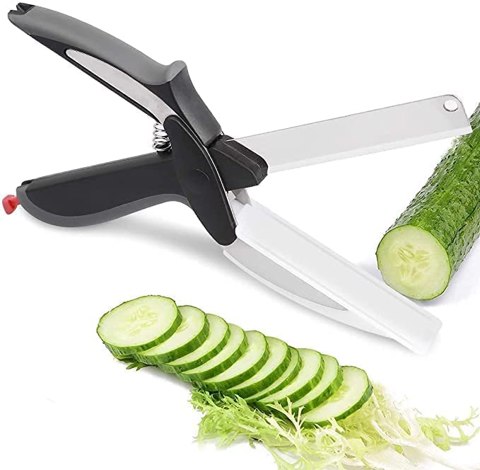 Buy SHUBHDEEP 2 in 1 Kitchen Knife with Spring Action - Cleaver Cutter ...
