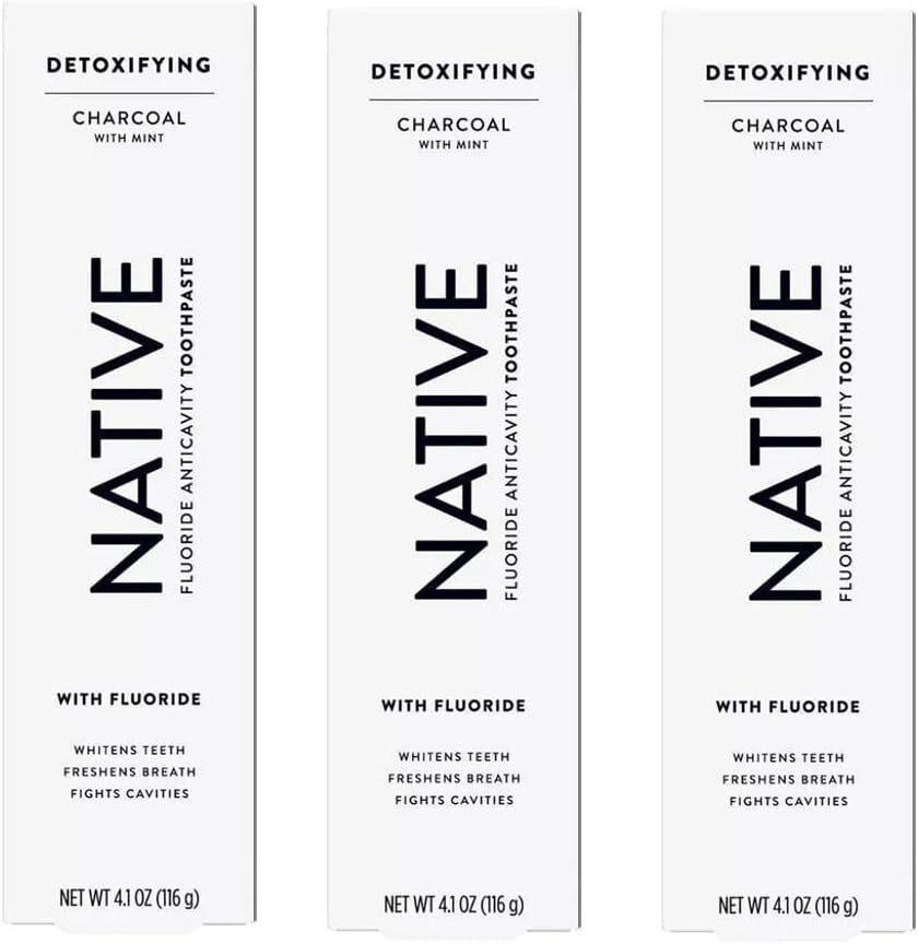Amazon.com: Native Charcoal with Mint Fluoride Natural Toothpaste - 4.1 ...