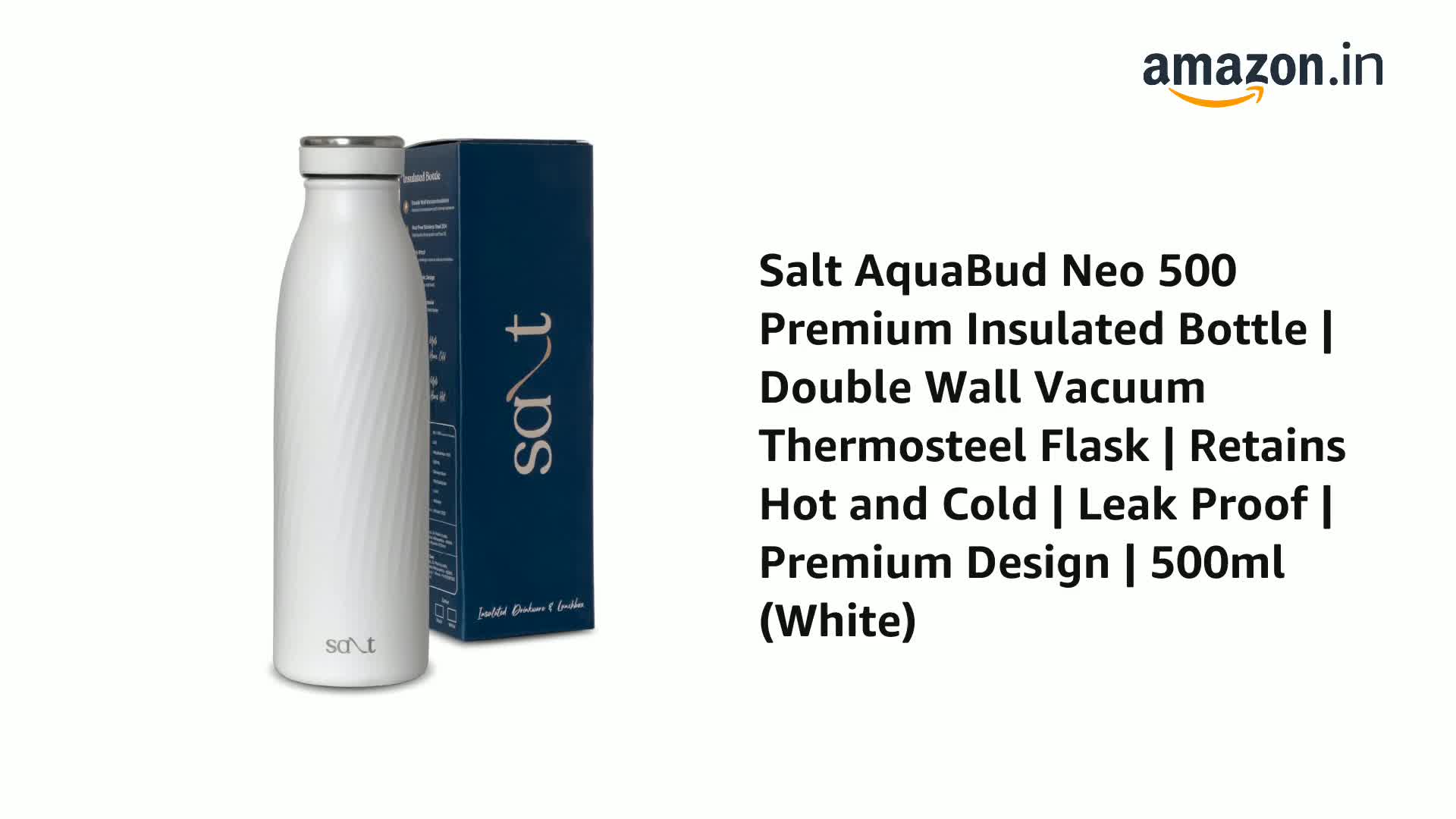 Watch Salt AquaBud Neo 500 Premium Insulated Bottle | Double Wall ...