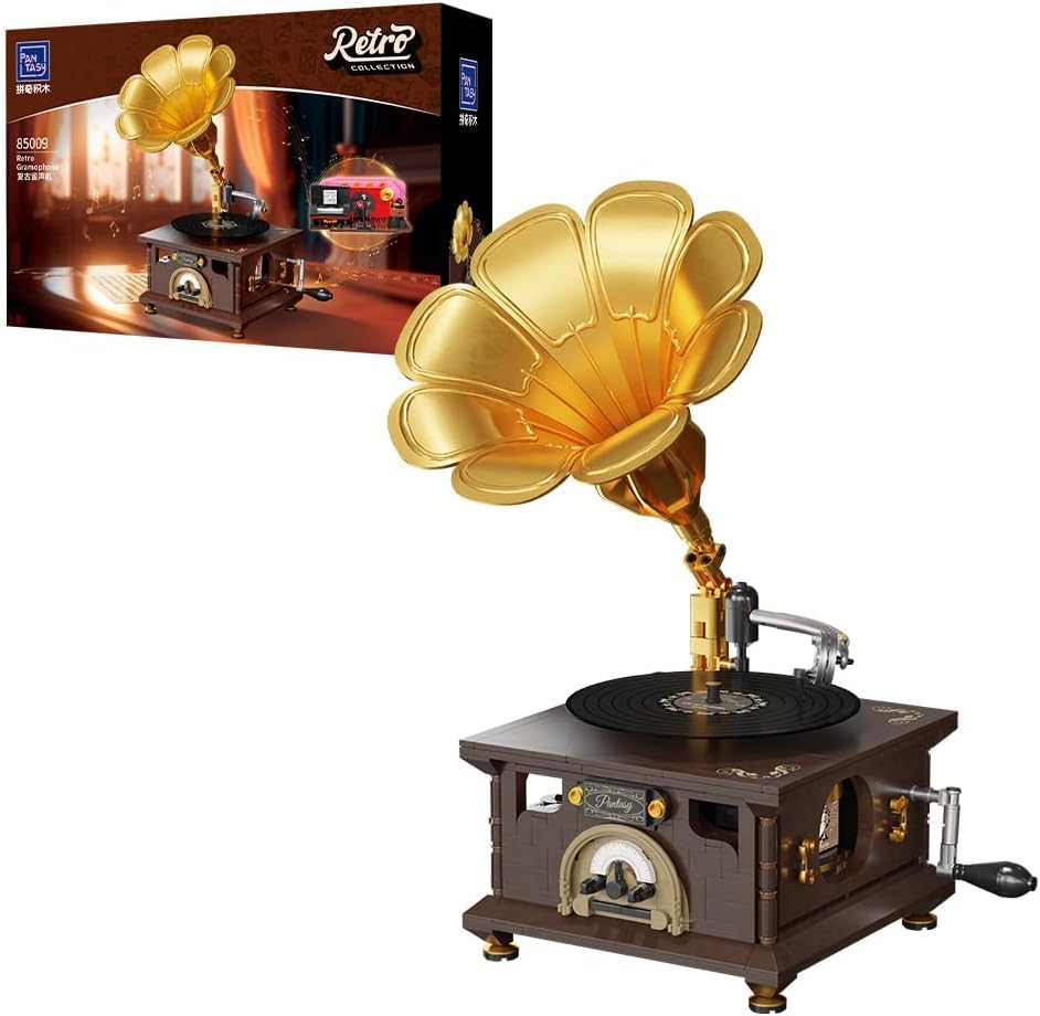BRICKKK PANTASY Ensemble de Construction de Gramophone Vintage Kit de ...