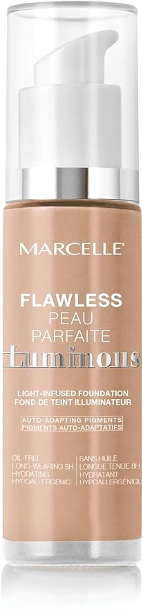 Marcelle Flawless Luminous Foundation, Medium Beige, Hydrating, Oil ...