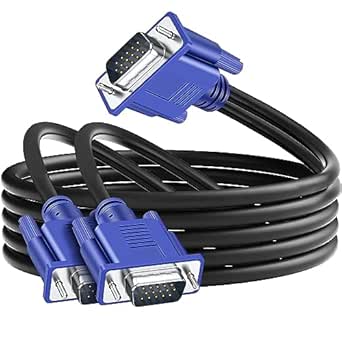 SAISN VGA Splitter Cable for 2 Monitors - 3-in-1 Dual Monitor Y Adapter ...