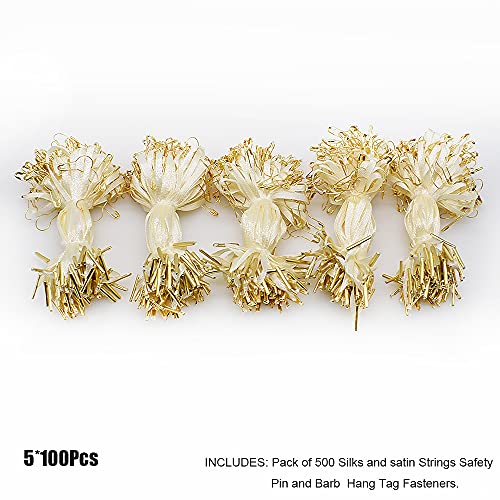 Snapklik.com : 4.5 500Pcs Hang Tag Fasteners Silks And Satin Strings ...