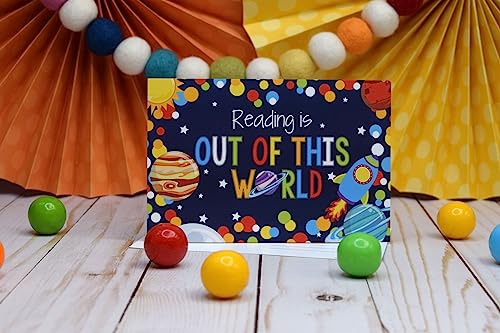 Buy Reading Out Of This World Outer Space Themed Blank Postcards For ...