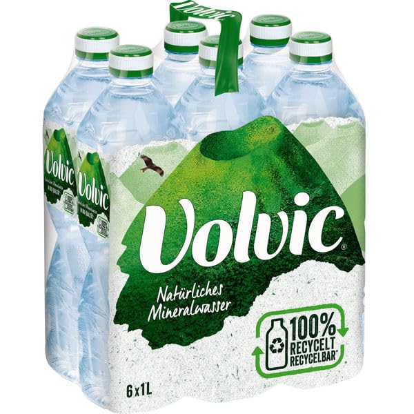 Volvic Naturelle stilles Mineralwasser, 12er Pack (12 x 1 l) EINWEG ...