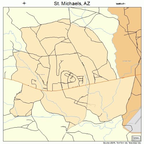 Amazon.com: Large Street & Road Map of St. Michaels, Arizona AZ ...