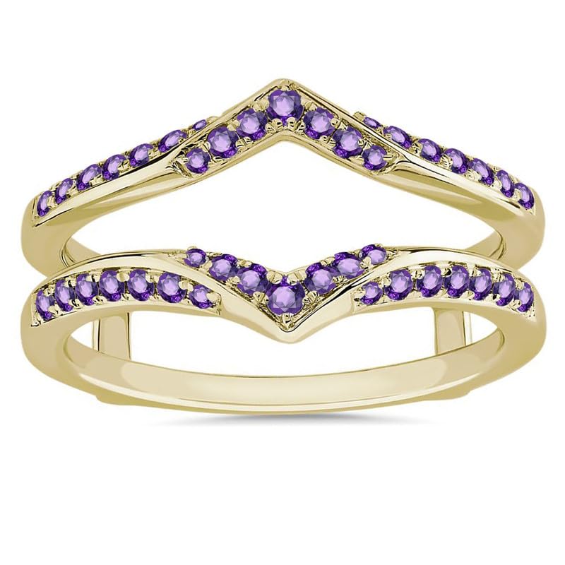 Amazon.com: Purple Amethyst V Shaped Enhancer Guard For Women, 14k ...