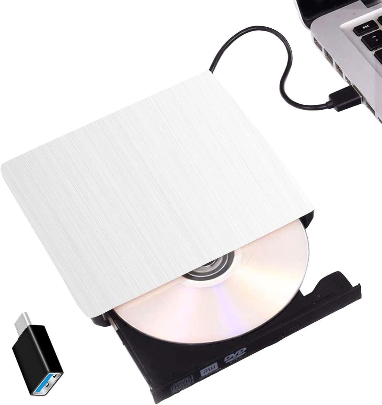 External DVD CD Drive, USB 3.0 DVD Player for Laptop Portable Slim CD ...