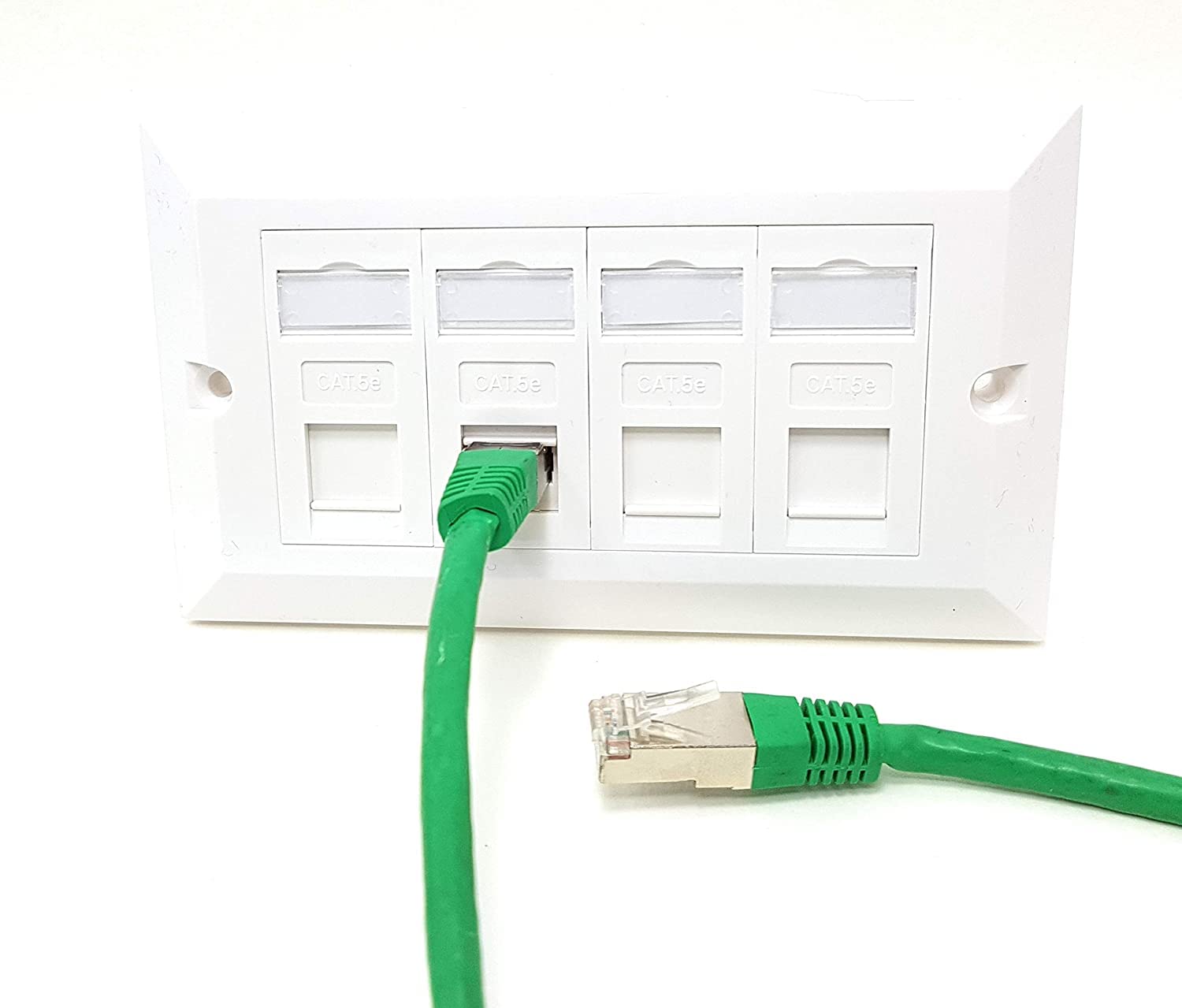 Ethernet Faceplate Single 1 Port Double 2 Way Quad 4 Way Rj45 Socket Wall Plate For Ethernet