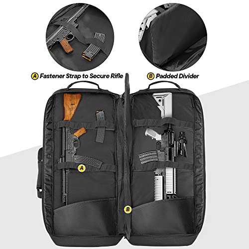 Snapklik.com : DSLEAF 32 Double Soft Rifle Case, Padded Rifle Backpack
