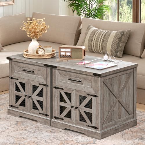 Amazon.com: T4TREAM 24'' Farmhouse End Table w/4 Solid Wood Feet, Large ...