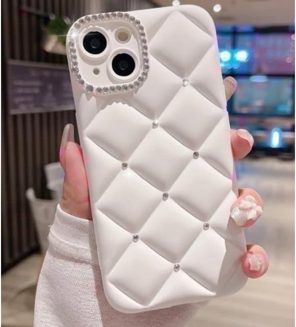 Amazon.co.jp: iPhone Case Silver Stone Quilted Case Uneven Adult ...