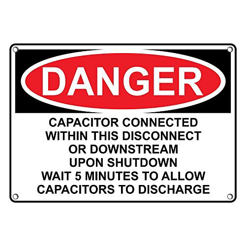 Weatherproof Plastic OSHA Danger Capacitor Connected Within This ...