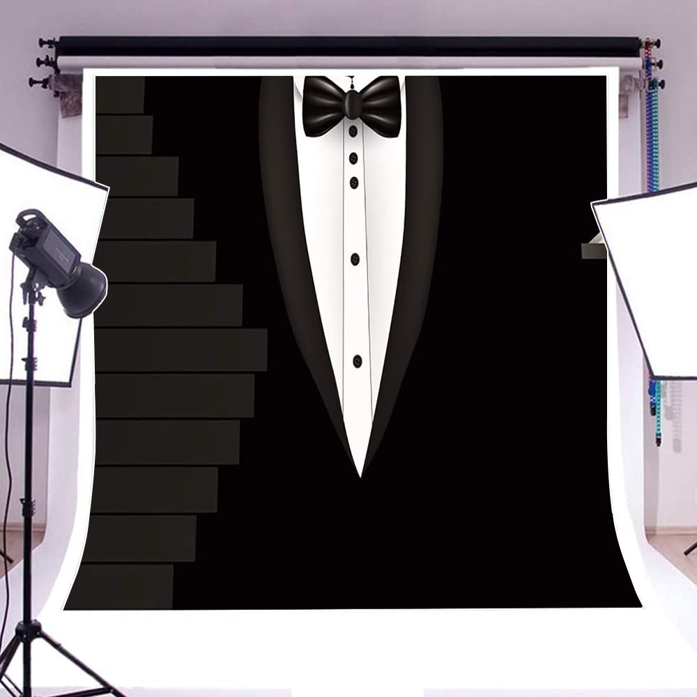 Photo Backdrop OERJU 5x3ft Gentleman Tuxedo Backdrop - Black Suit ...