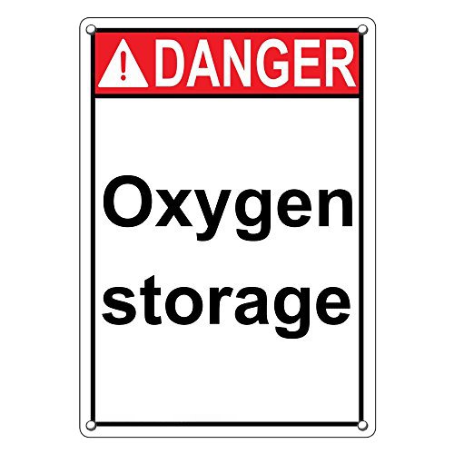 Amazon.com: Weatherproof Plastic Vertical ANSI Danger Oxygen Storage ...