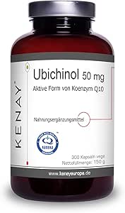 Ubichinol 50 | (forme active de coenzyme Q10) | 50 mg 300 gélules | KENAY EUROPE : Amazon.fr ...