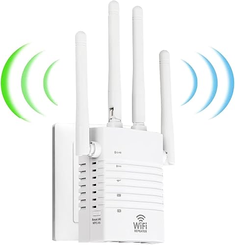 Extensor WiFi, amplificador WiFi de 1200 Mbps 2.4 y 5 GHz de doble ...