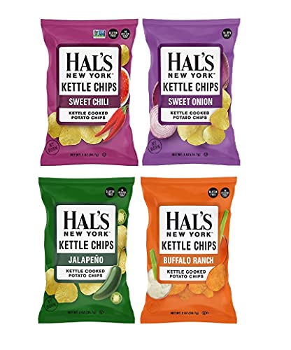 Hal's New York Kettle Cooked Potato Chips, Gluten Free, 2oz (Sweet n ...